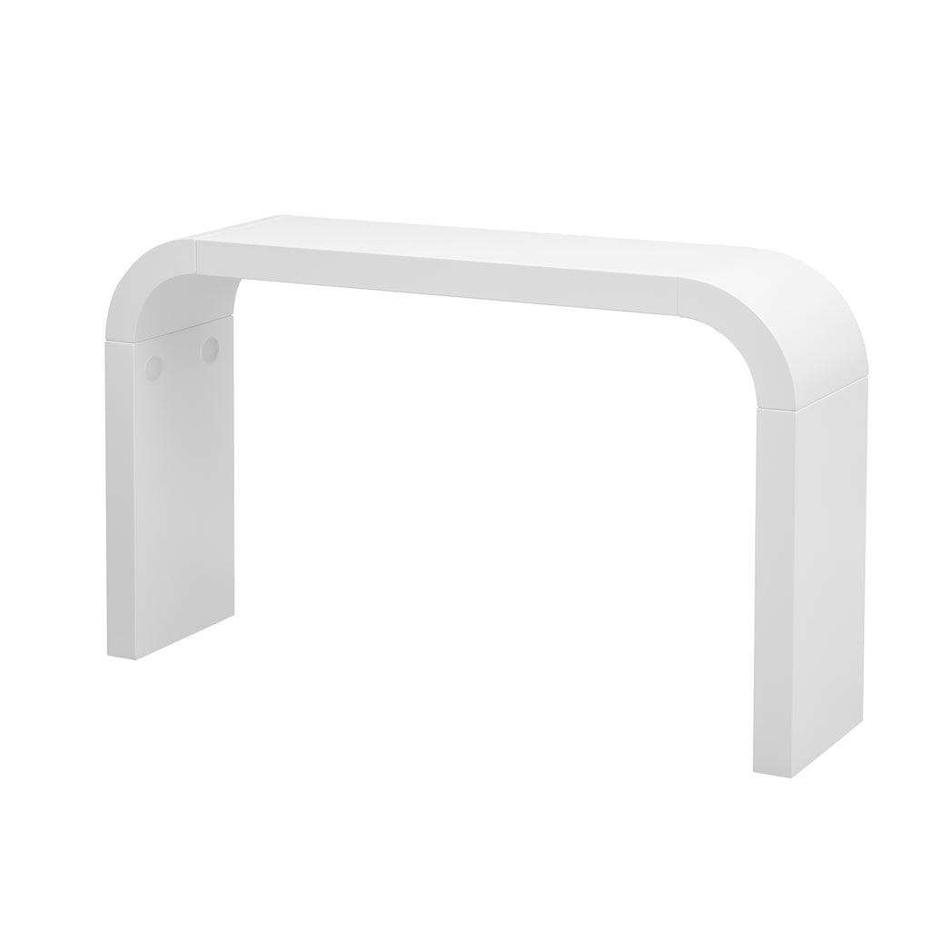Modern Wood Rectangle Console Table, White – NobleHouseFurniture