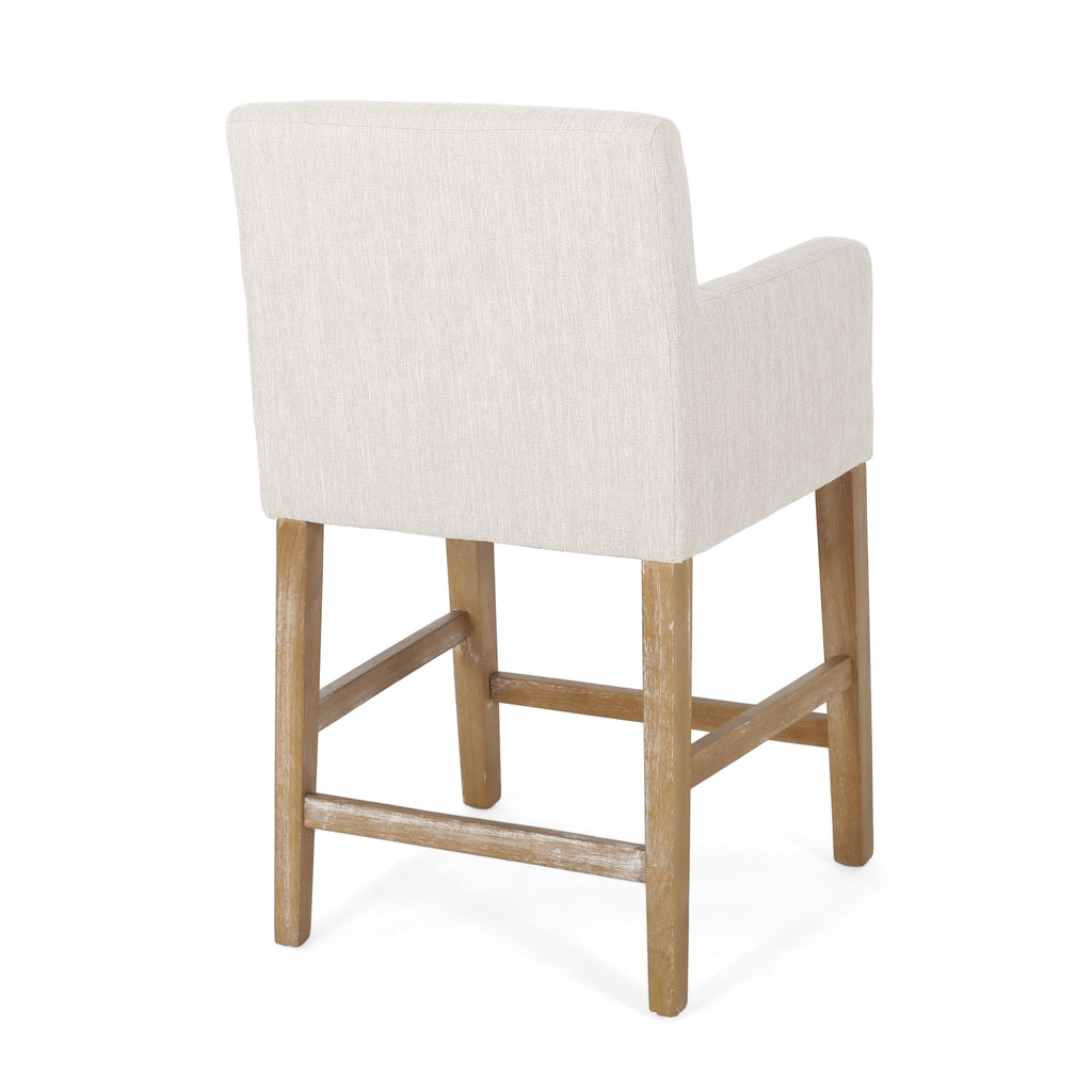 Contemporary Fabric Upholstered Wood 26 inch Counter Stool ...