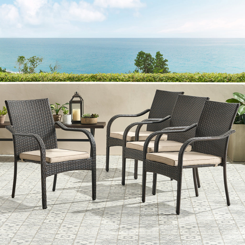 Brown Wicker Stacking Chairs (Set of 4) - NH554992 – NobleHouseFurniture