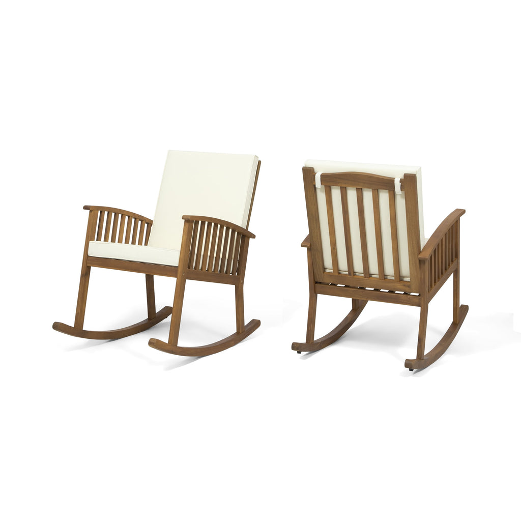 Outdoor Acacia Wood Rocking Chairs (Set of 2) - NH096903 ...