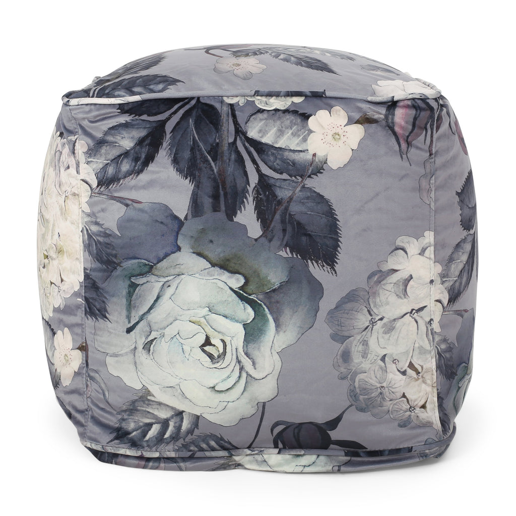 Traditional Fabric Flower Print Pouf - NH005413 – NobleHouseFurniture