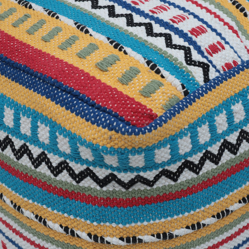 Boho Handcrafted Peruvian Print Cube Pouf - NH615413 – NobleHouseFurniture