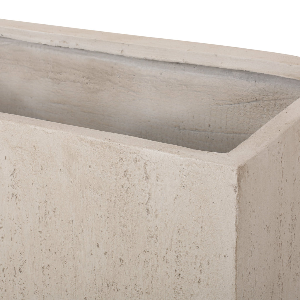 Outdoor Modern Cast Stone Rectangular Planters (Set of 2) - NH713313 ...