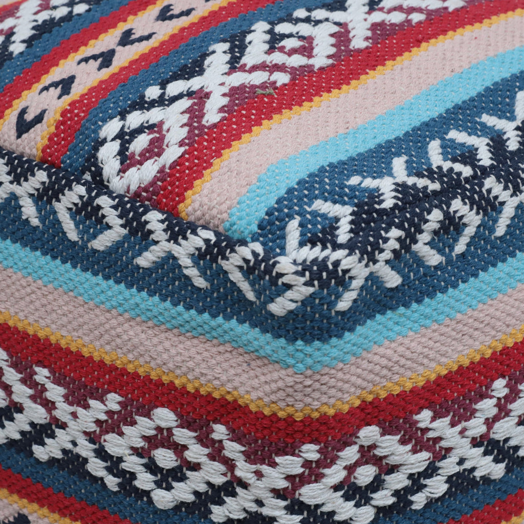 Boho Handcrafted Peruvian Print Cube Pouf - NH615413 – NobleHouseFurniture