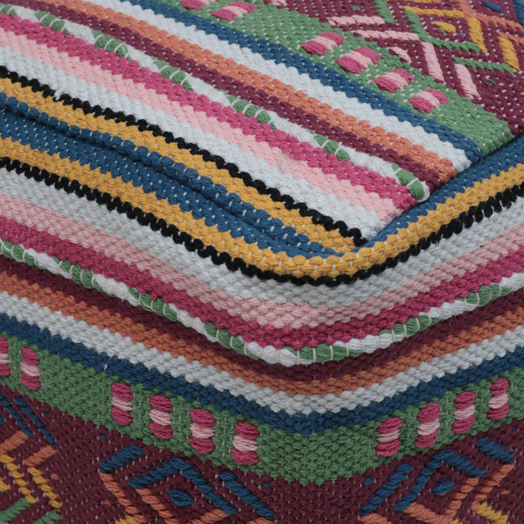 Boho Handcrafted Peruvian Print Cube Pouf - NH615413 – NobleHouseFurniture