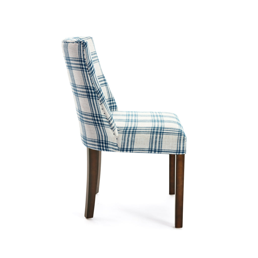 Contemporary Upholstered Plaid Dining Chairs, Set of 2 - NH235513 ...