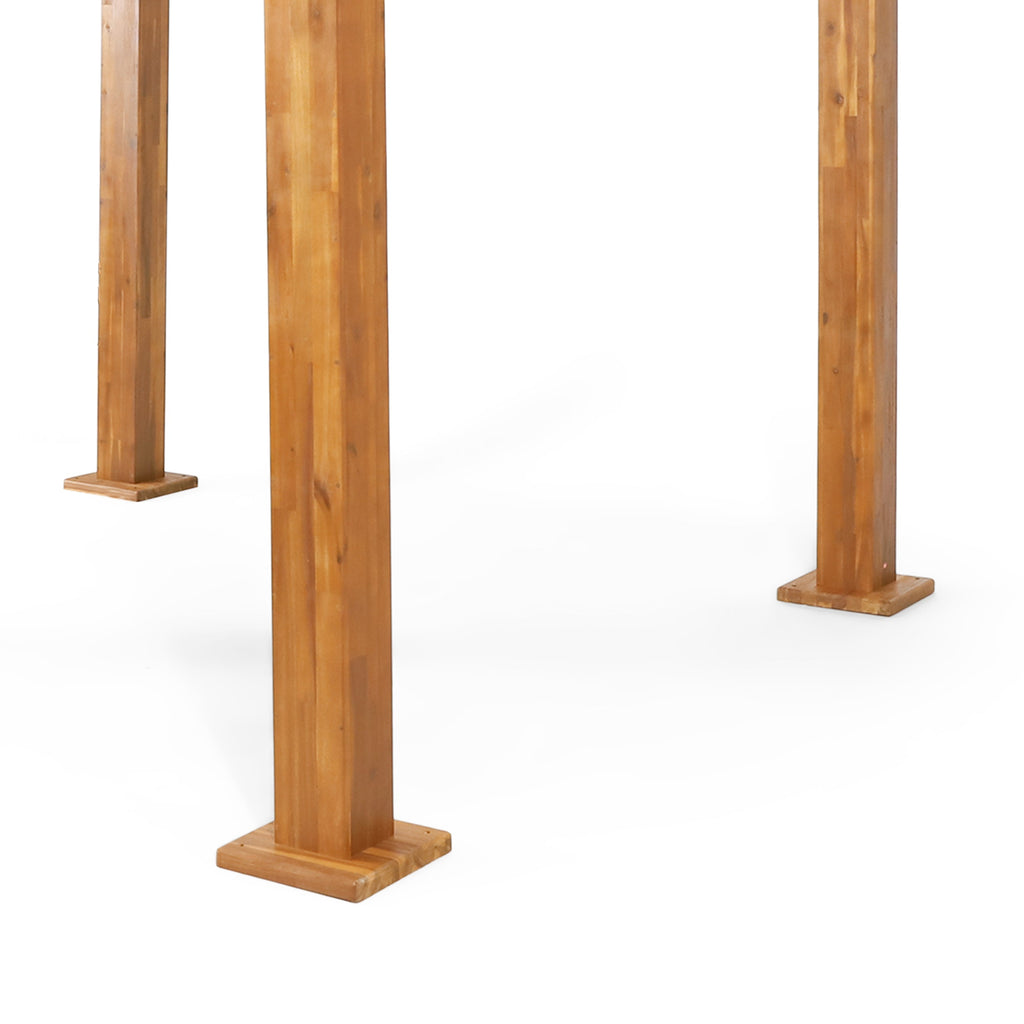 Dorain Outdoor 10' x 10' Acacia Wood Pergola, Teak – Noble House Furniture