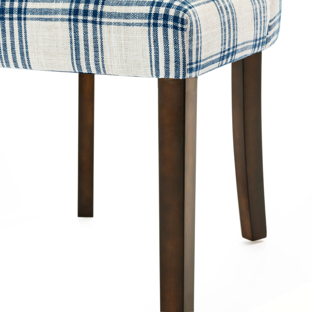 Contemporary Upholstered Plaid Dining Chairs, Set of 2 - NH235513 ...