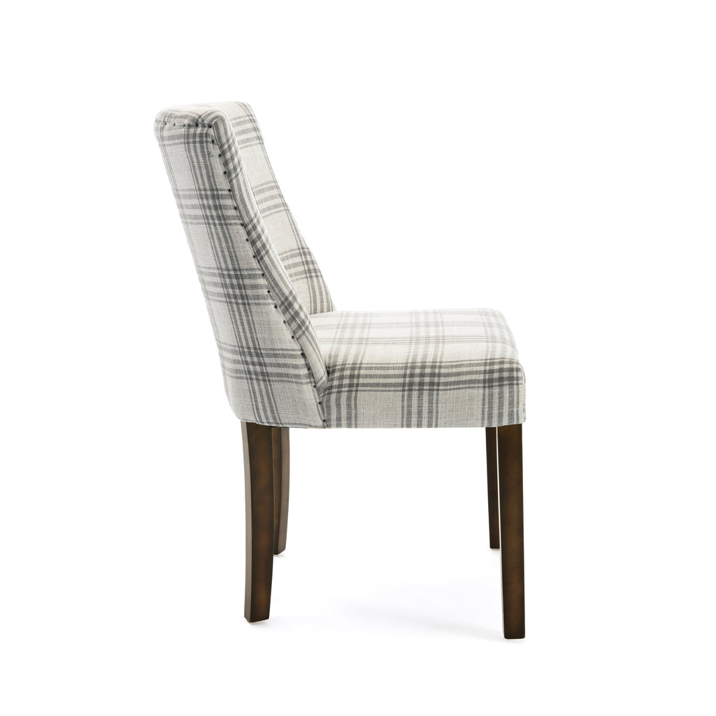 Contemporary Upholstered Plaid Dining Chairs, Set of 2 - NH235513 ...