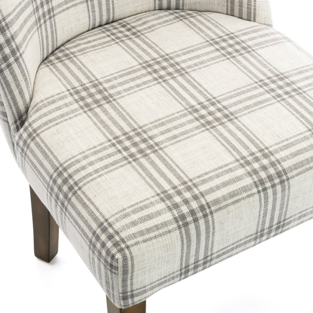 Contemporary Upholstered Plaid Dining Chairs, Set of 2 - NH235513 ...
