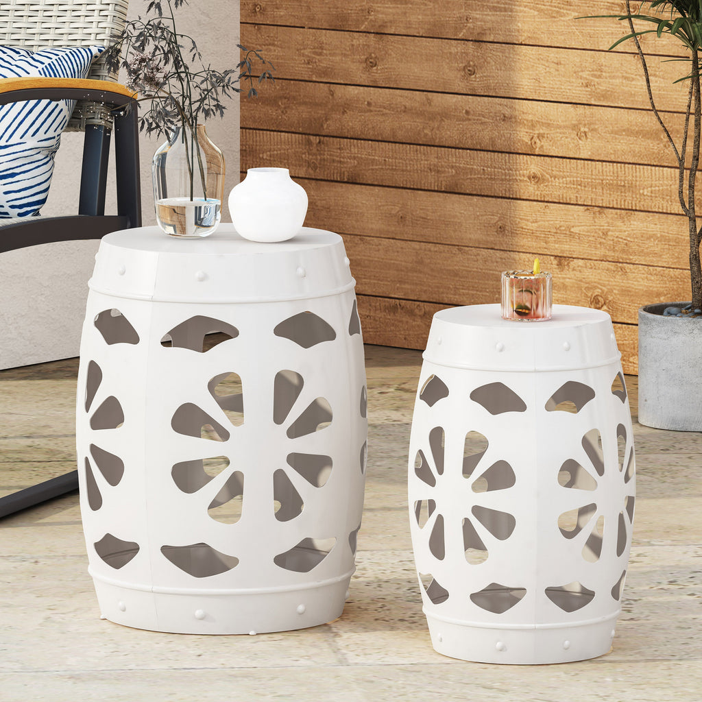 Carey Outdoor Metal Side Tables, Set of 2 – NobleHouseFurniture